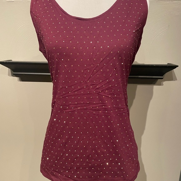 New York & Company | Tops | Burgundy Studded Tank Top | Poshmark
